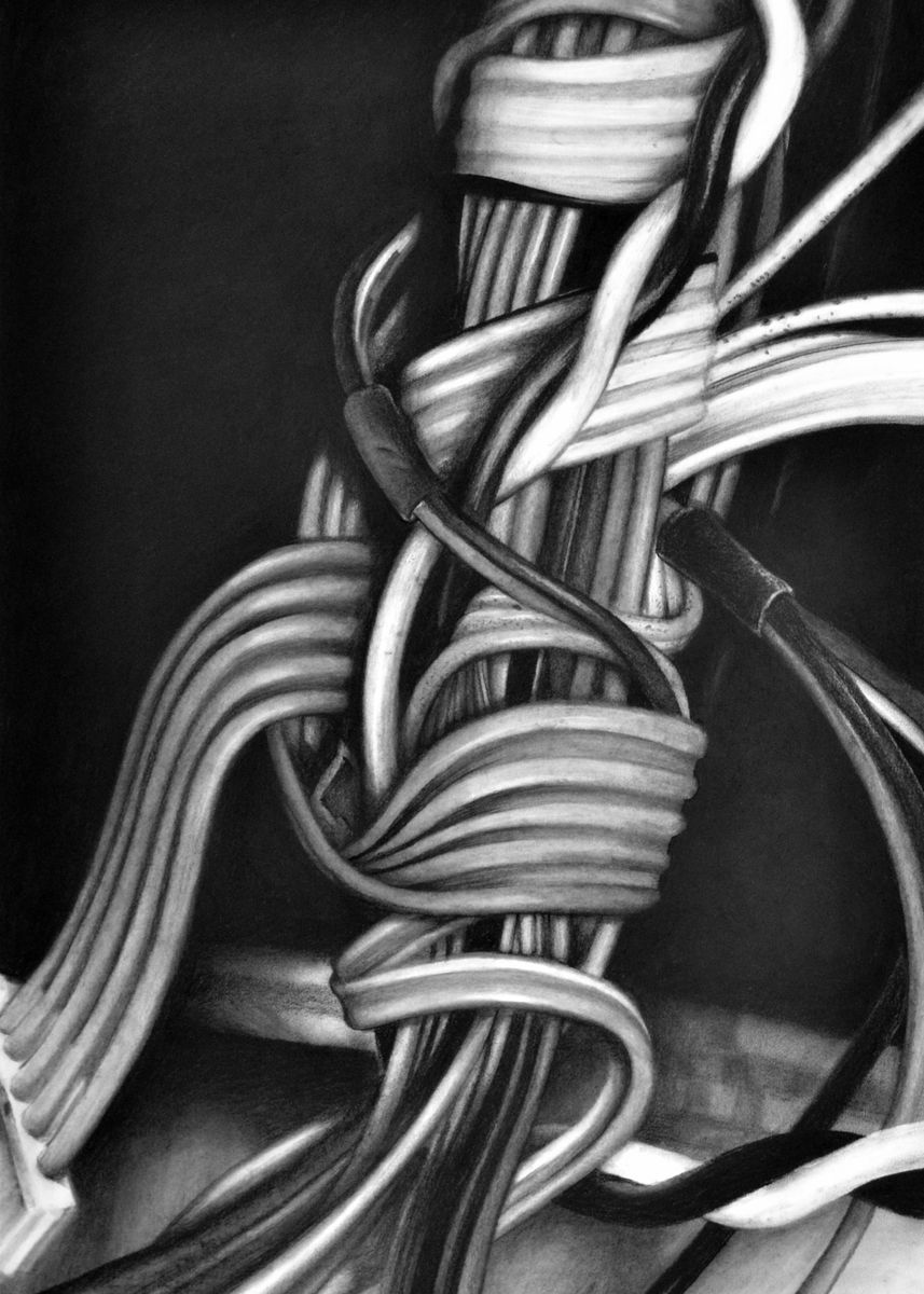 'Cable drawing4 ' Poster, picture, metal print, paint by Tomasz Wrobel ...