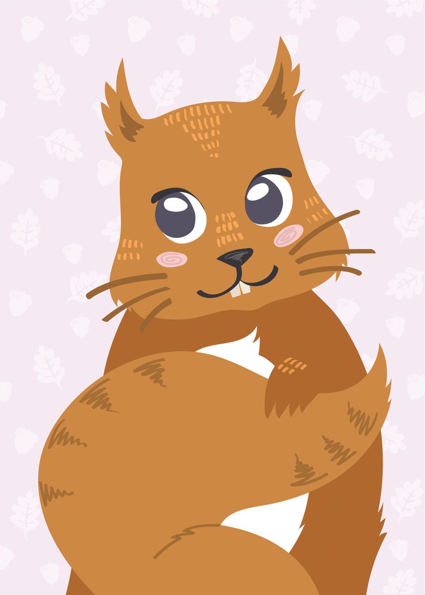 'Cute Squirrel' Poster, picture, metal print, paint by Ana Caramelo ...