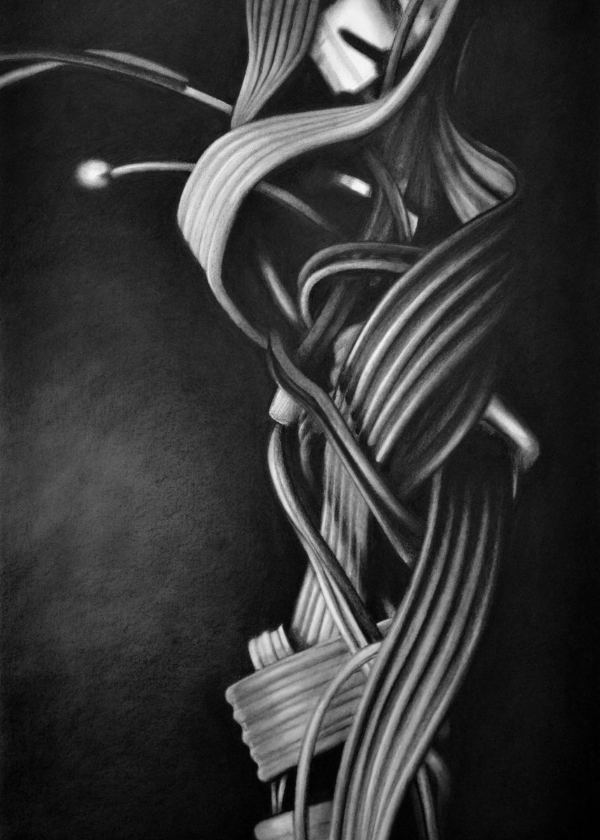 'Cable drawing5 ' Poster, picture, metal print, paint by Tomasz Wrobel ...