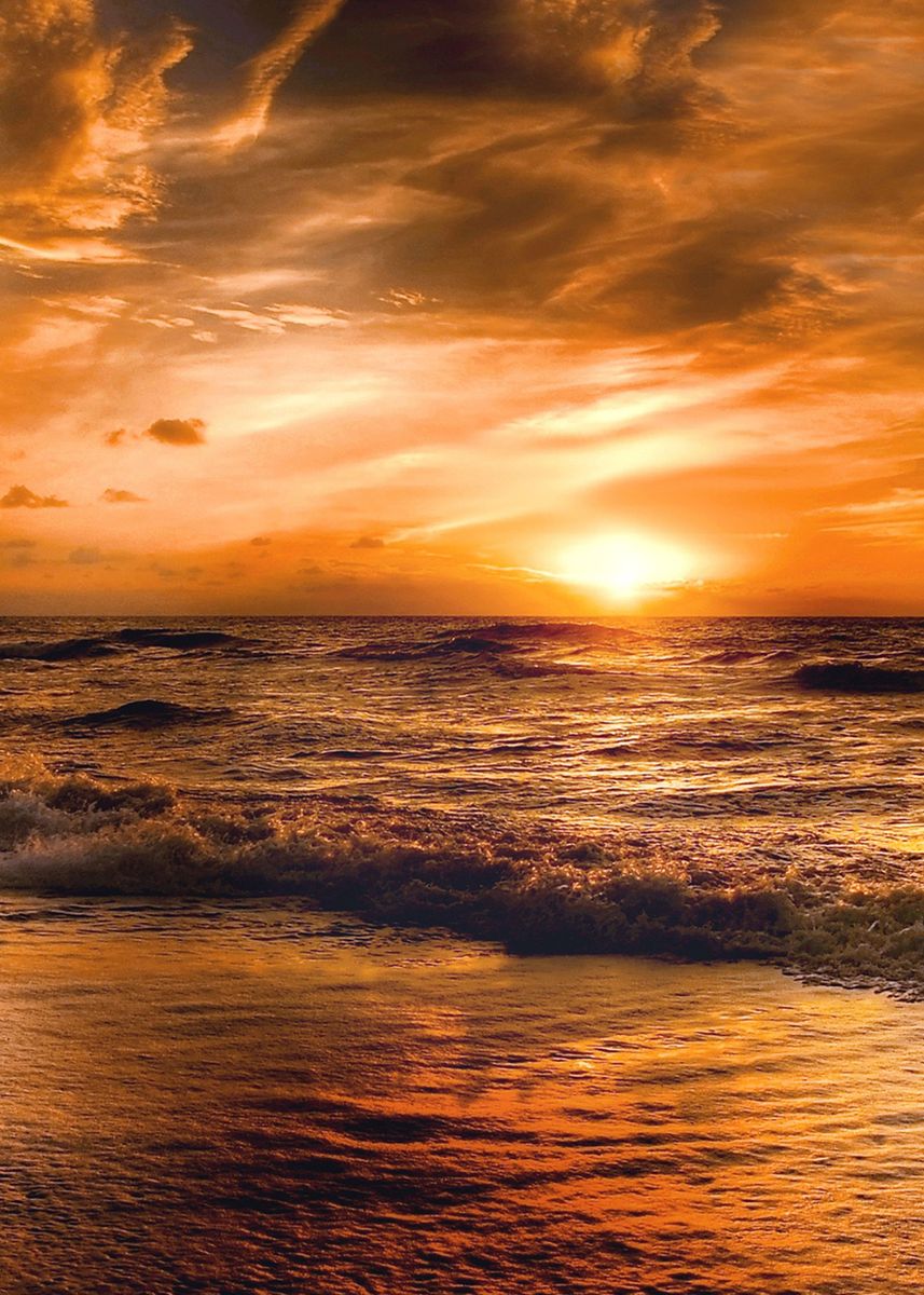 'Ocean Sunset' Poster by Rockett Graphics | Displate