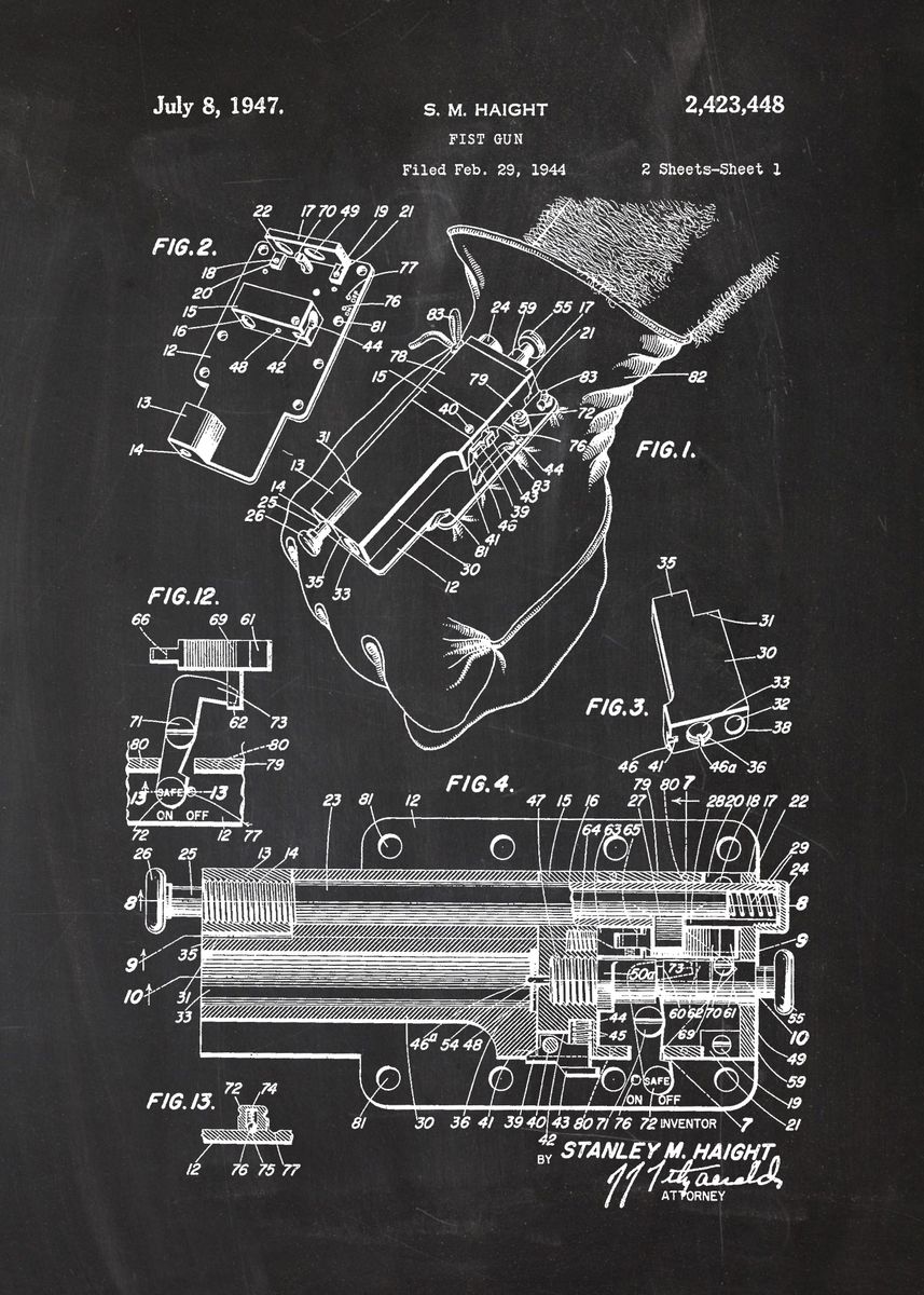 '1944 Fist Gun' Poster by Nicram K | Displate