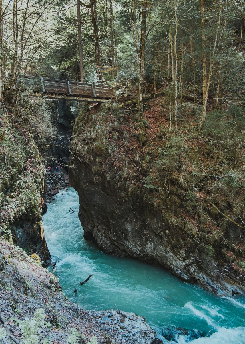 'Cyan River in the Mountain' Poster, picture, metal print, paint by ...