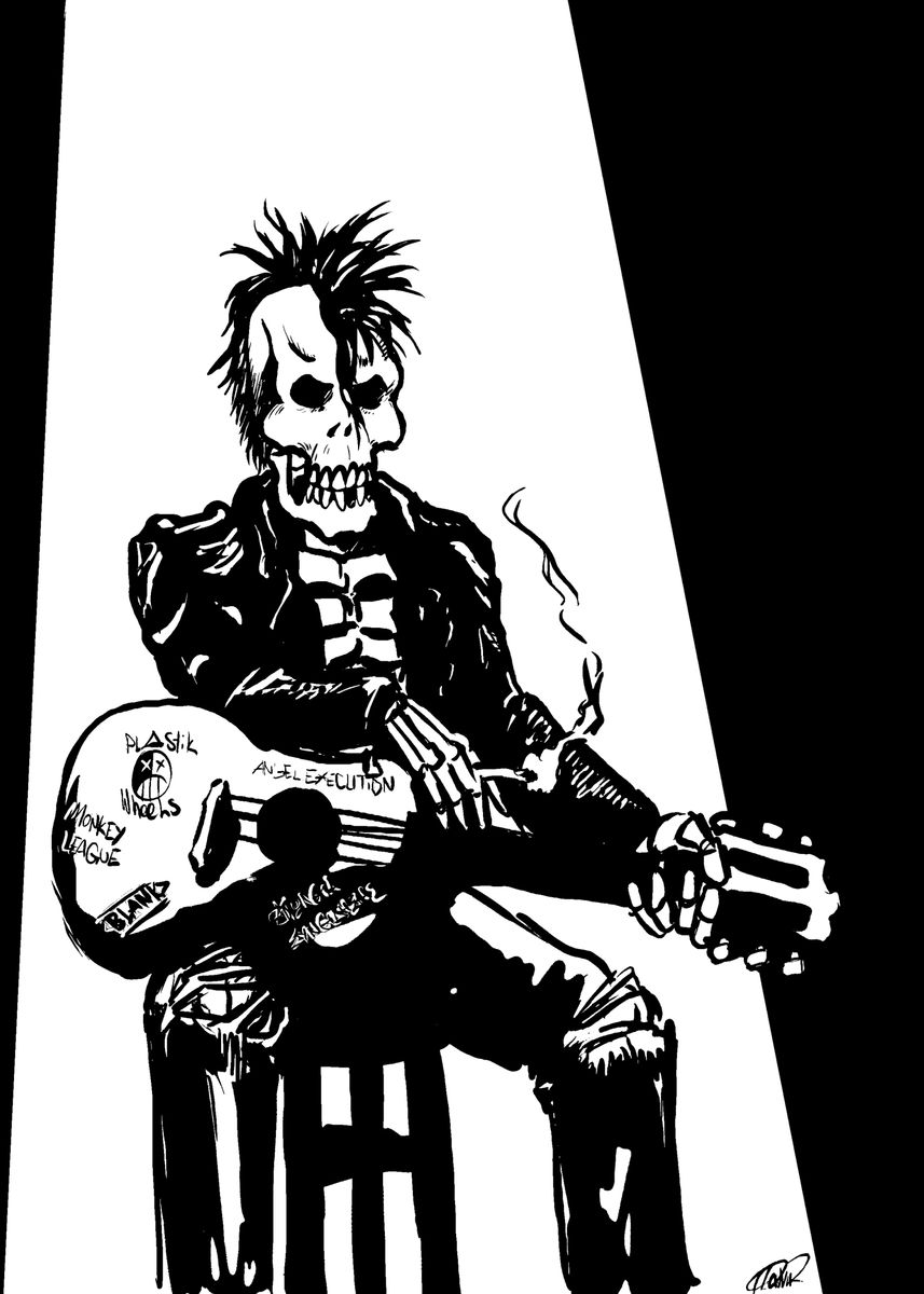 'skeletal singer' Poster by Nikhttas Panik | Displate