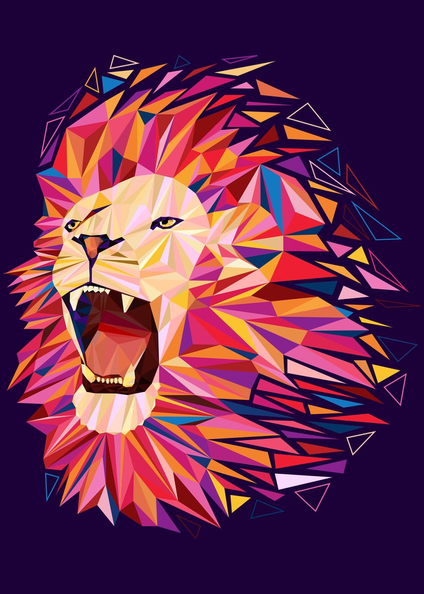 'roaring lion' Poster by Ancello :) | Displate