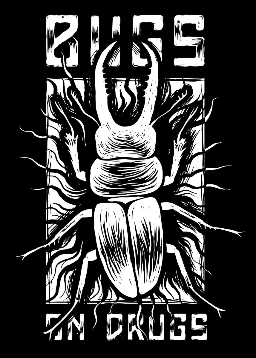 'bugs' Poster, picture, metal print, paint by Boris Rajic | Displate