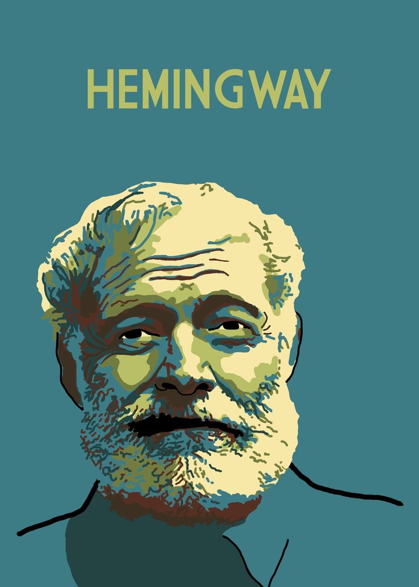 'Ernest Hemingway' Poster, picture, metal print, paint by Savant ...