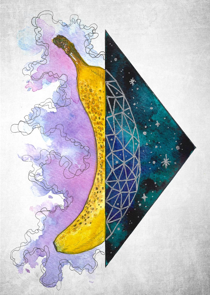 'Galaxy Banana (color)' Poster, picture, metal print, paint by Kaisa ...