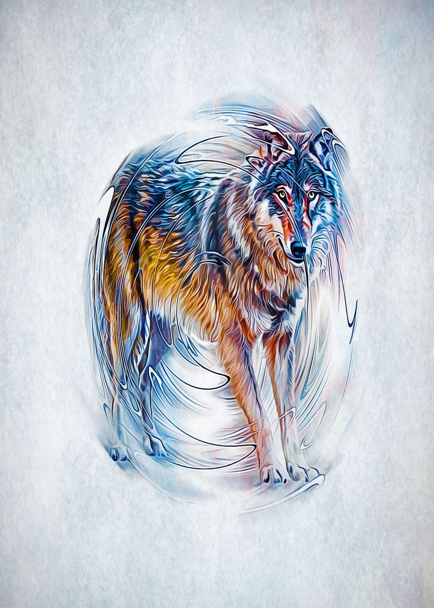 'Timber Wolf' Poster by Ian Mitchell | Displate