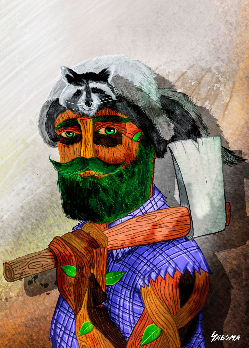 'The Lumberjack' Poster, picture, metal print, paint by santiago ...