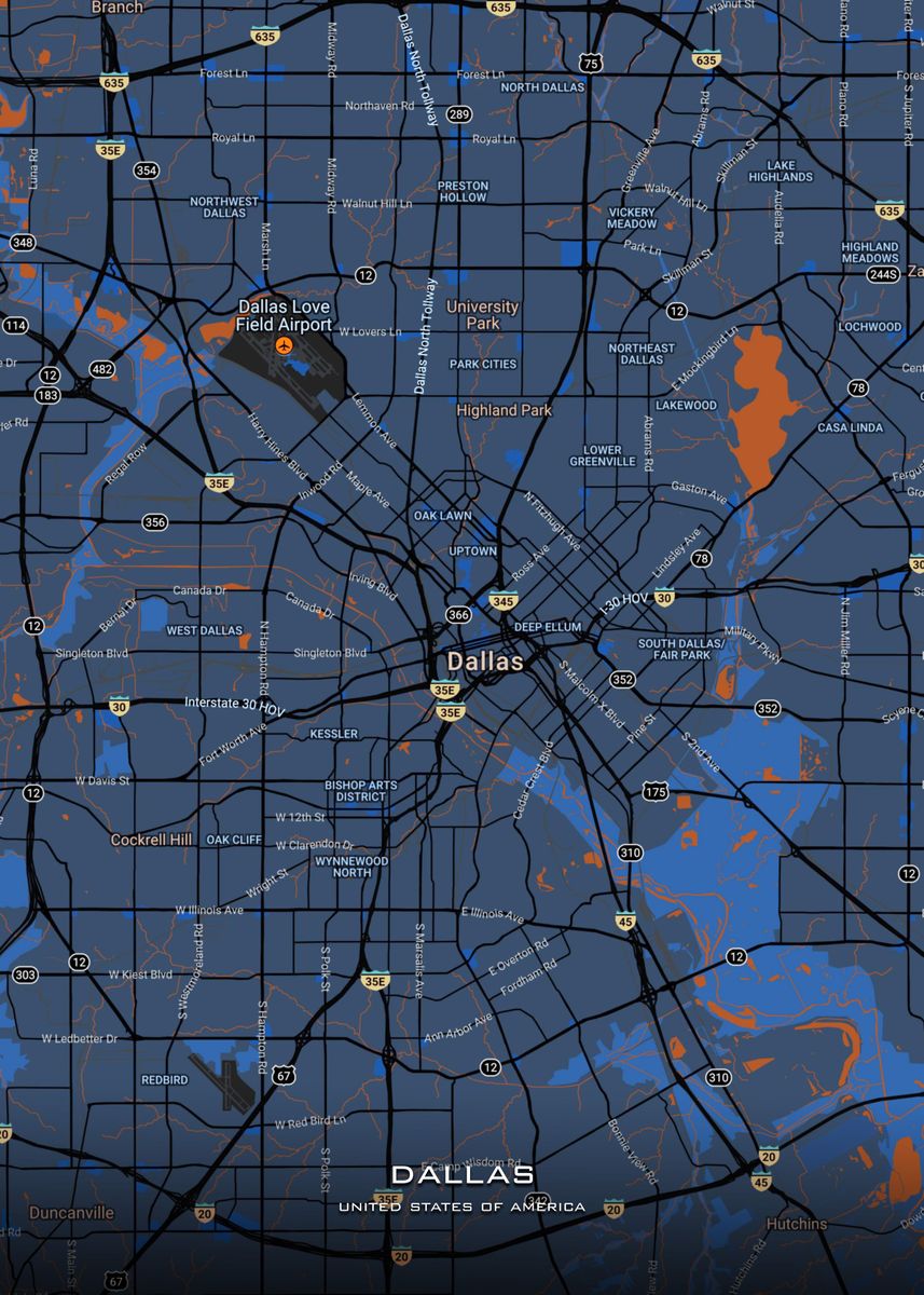 'Dallas USA' Poster, picture, metal print, paint by Gab Fernando | Displate