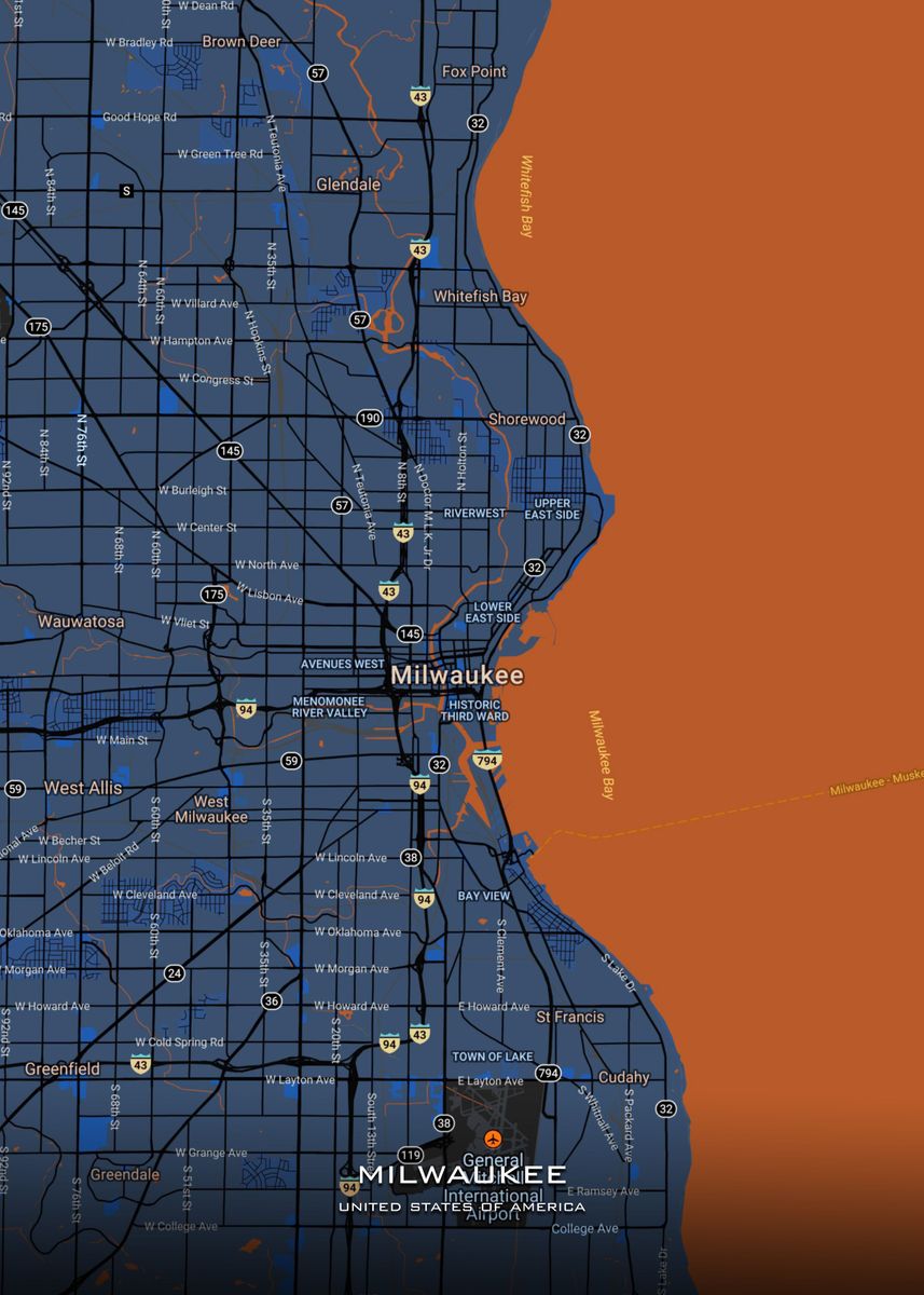 'Milaukee USA' Poster, picture, metal print, paint by Gab Fernando ...