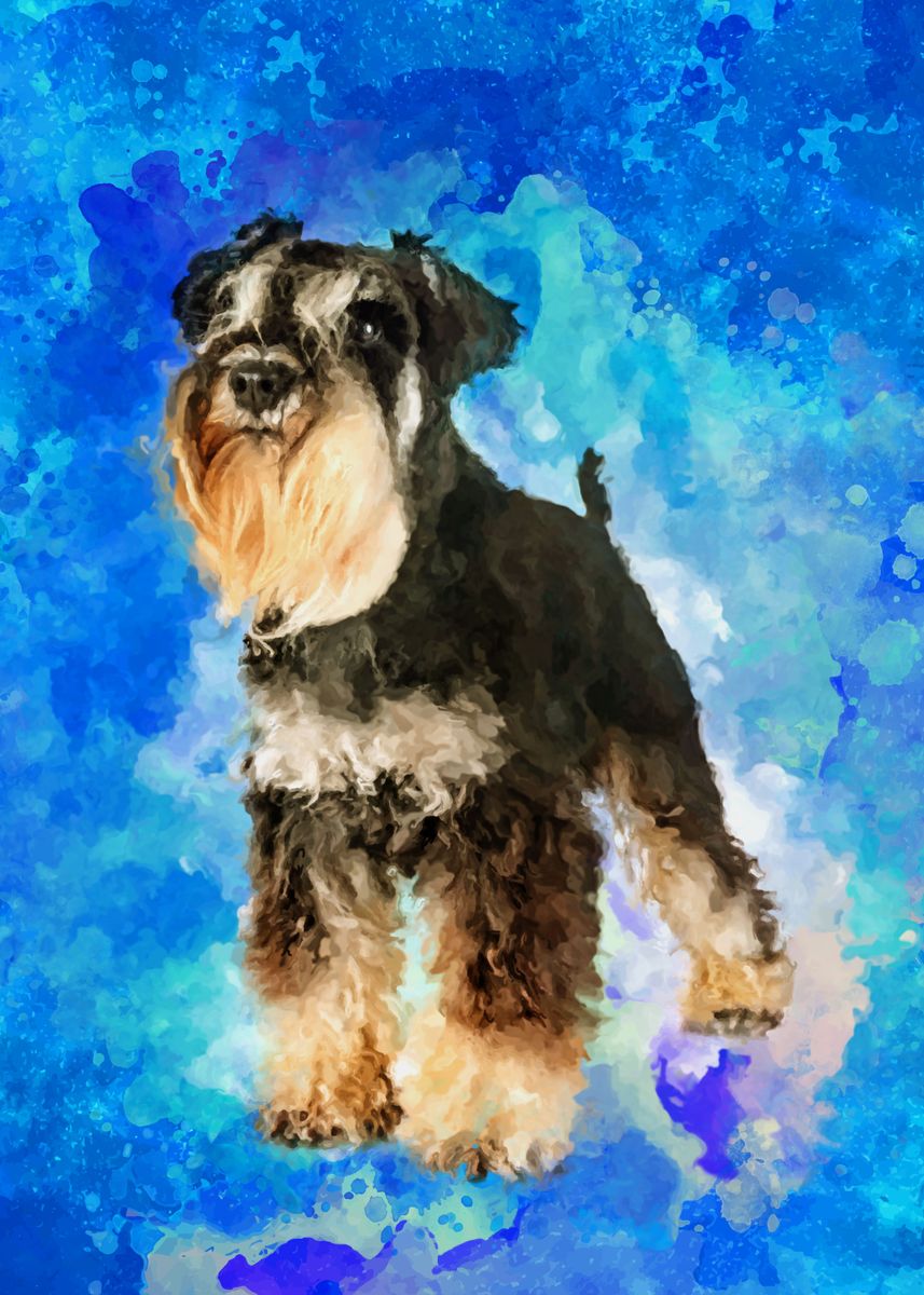 'Miniature Schnauzer ' Poster by Lioudmila Perry | Displate