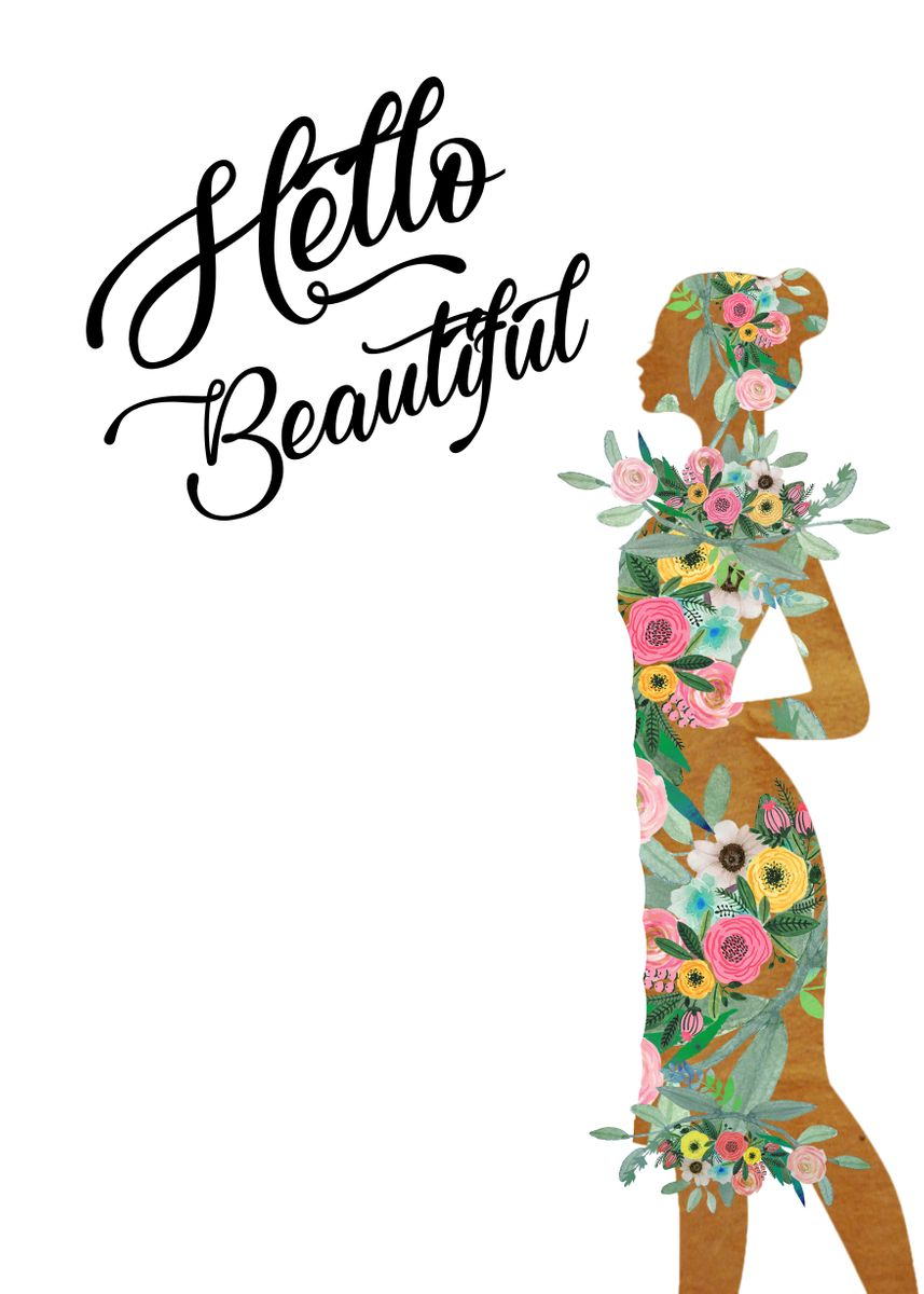 'Hello Beautiful' Poster, picture, metal print, paint by Claudia Schön ...