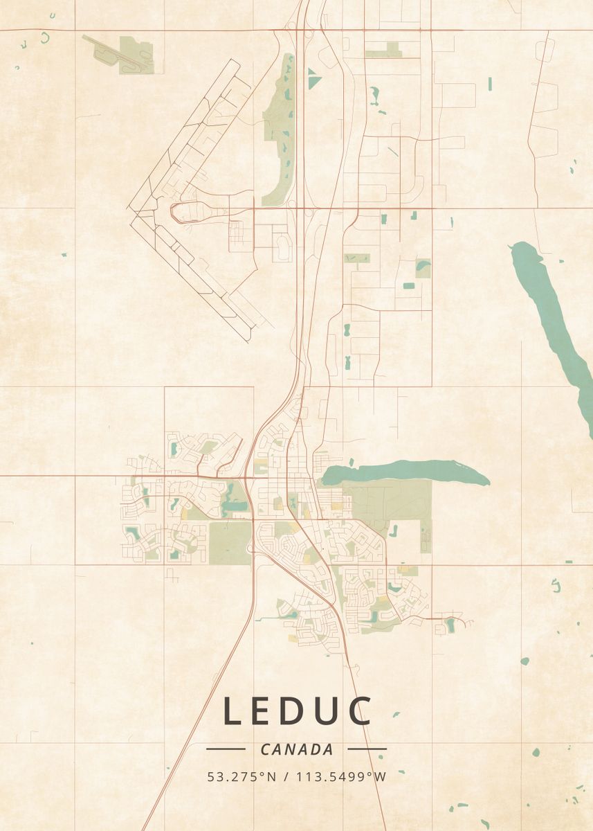 'Leduc Canada' Poster, picture, metal print, paint by Designer Map Art ...