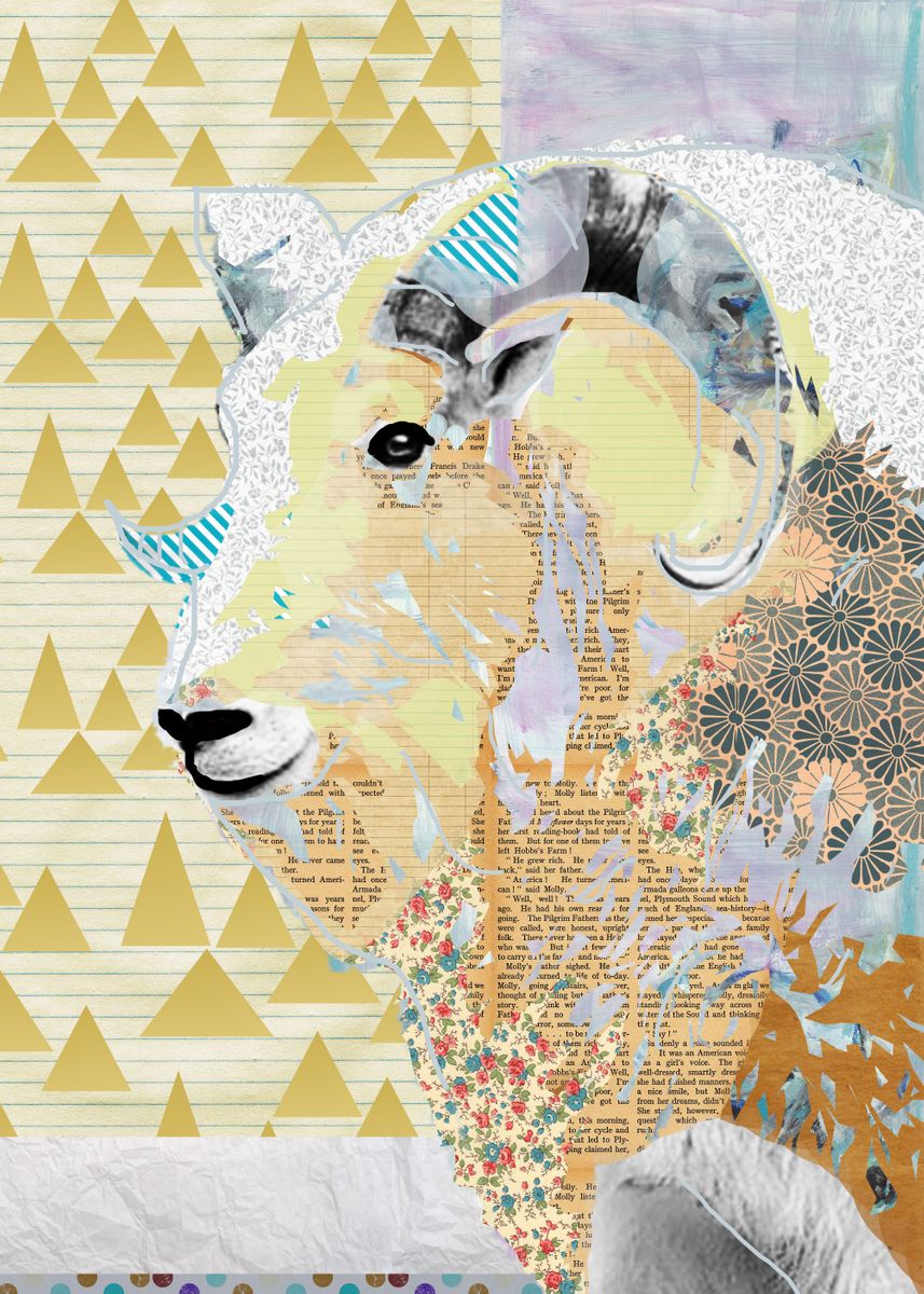 'Goat Collage' Poster, picture, metal print, paint by Claudia Schön ...