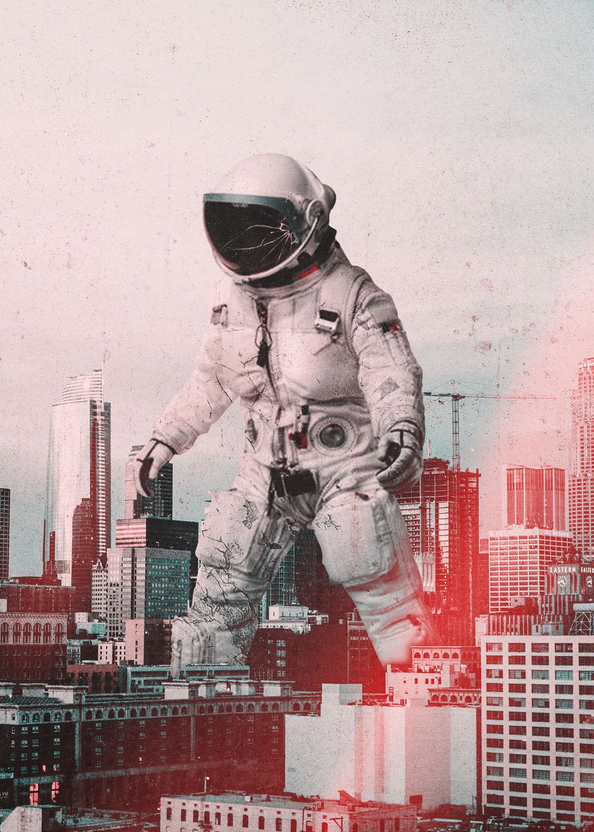 'City Walk' Poster, picture, metal print, paint by seam less | Displate