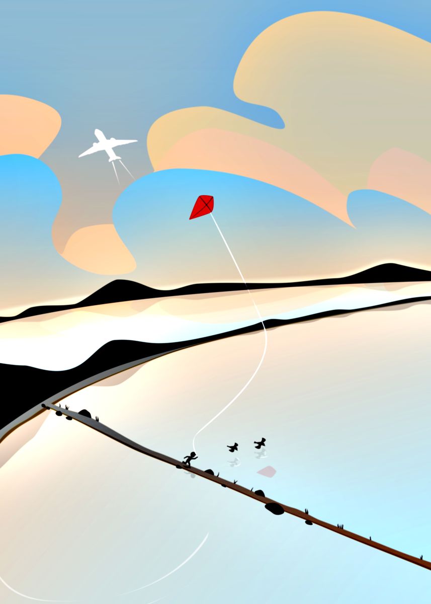 'Kite' Poster by GreenMask Design | Displate