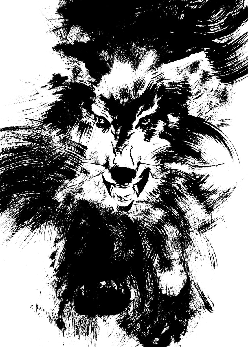 'WOLF' Poster, picture, metal print, paint by Silva Stirna | Displate