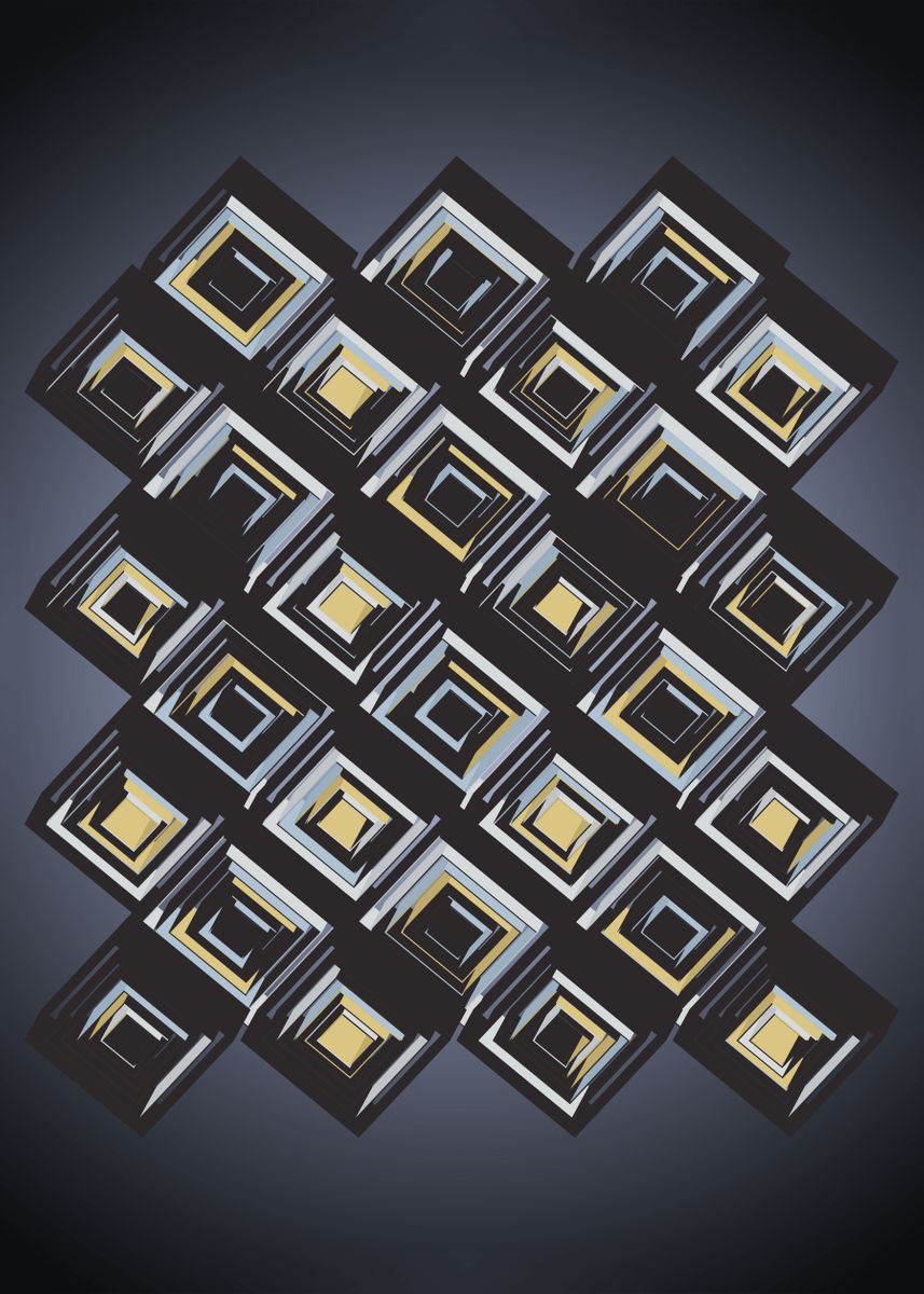 '3D Cubes' Poster, picture, metal print, paint by Amir Faysal | Displate