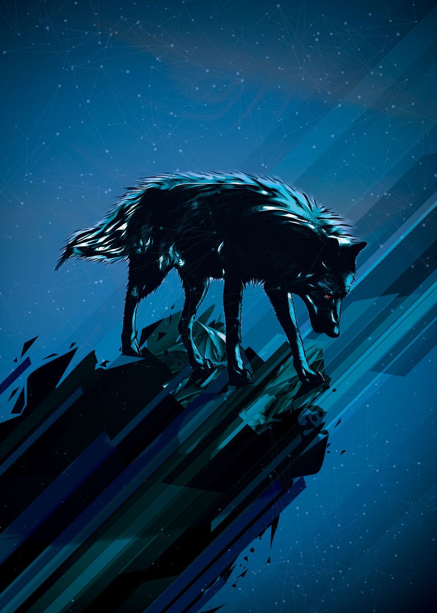 'Shield Wolf' Poster, picture, metal print, paint by Randy Monteith ...