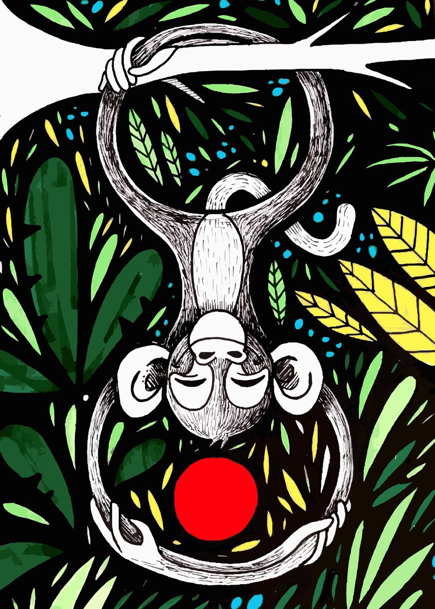 'Mono' Poster, picture, metal print, paint by Rubén Aragón | Displate