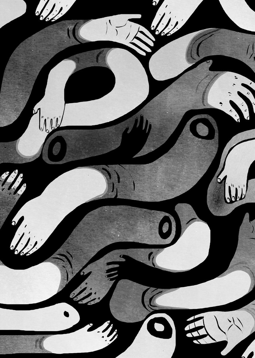 'Curve Hands' Poster by Rodrigo Fonseca | Displate