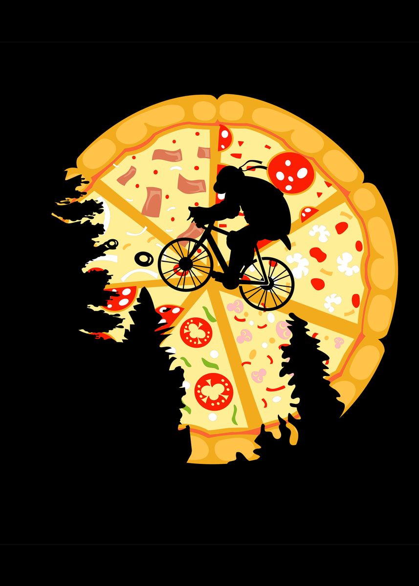 'Pizza Moon' Poster by Ehab Shehadeh | Displate