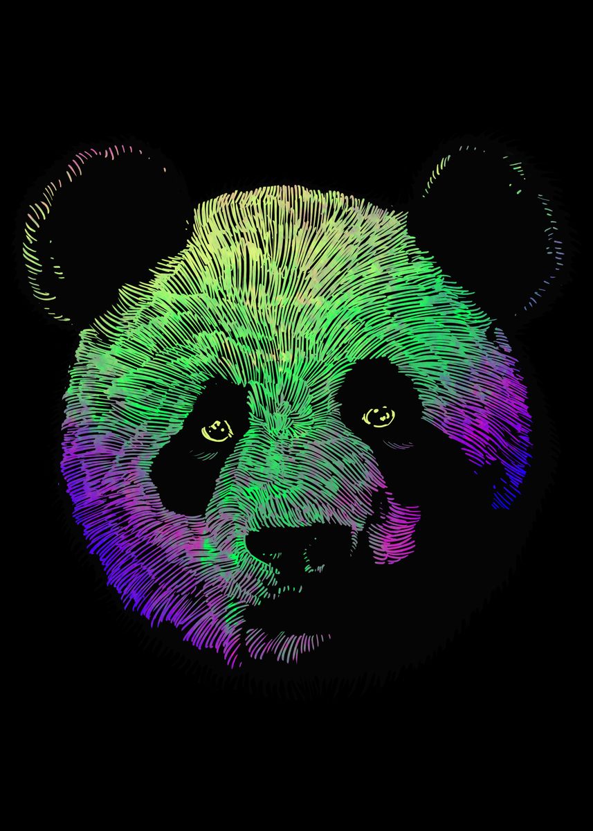 'Awesome Colored Panda' Poster by Tofan barmalisi | Displate