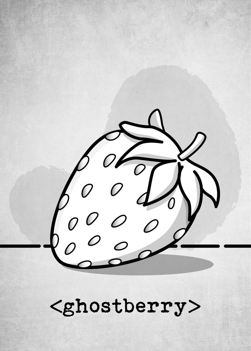 'Ghostberry' Poster, picture, metal print, paint by Kaisa Holsting ...