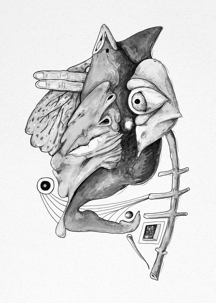 'Intimacy' Poster, picture, metal print, paint by Stephen Alvas | Displate