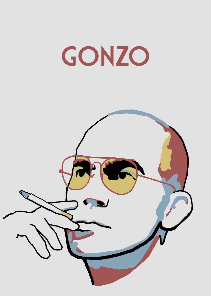 'Hunter S Thompson Gonzo' Poster, picture, metal print, paint by Savant ...