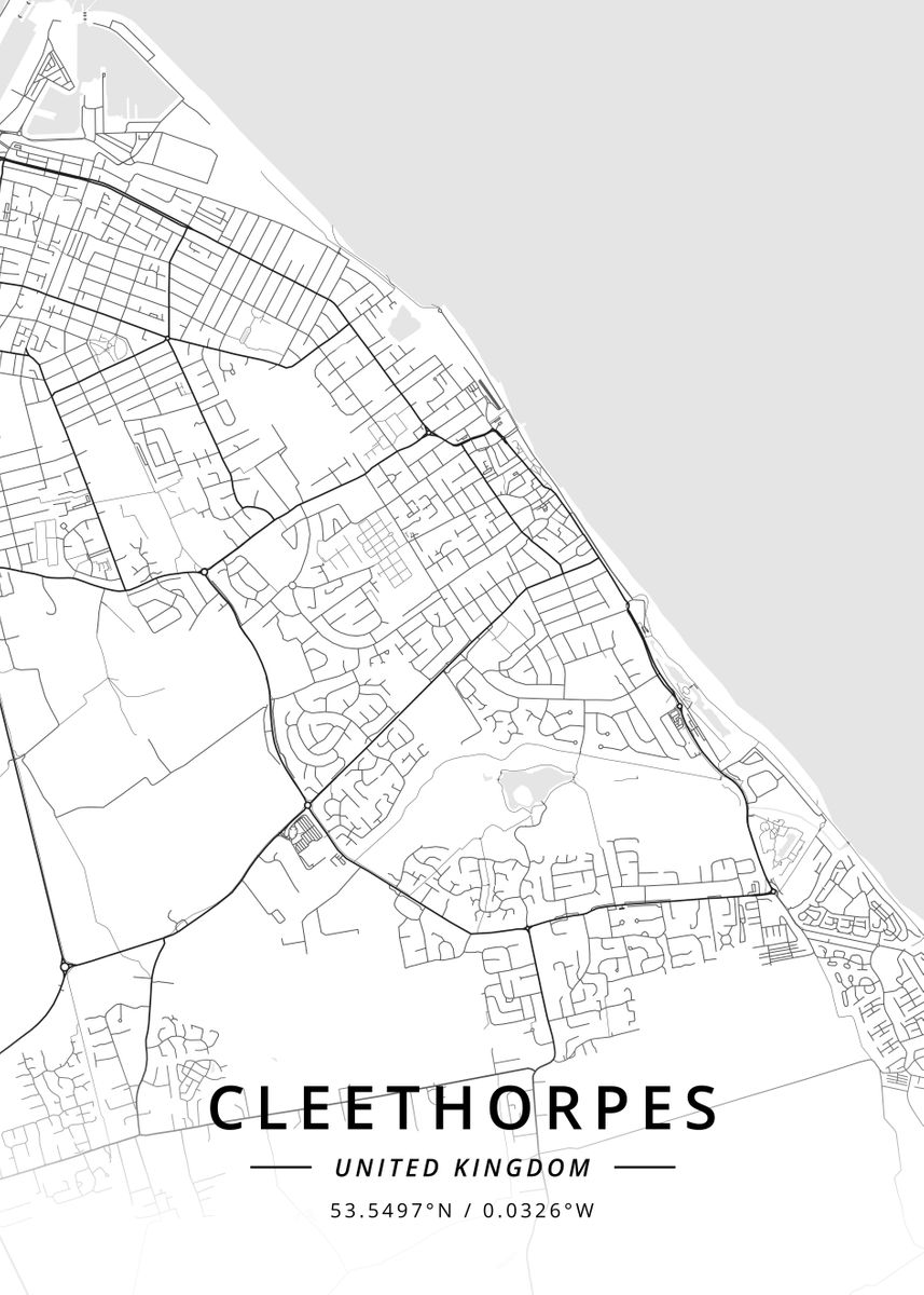 'Cleethorpes UK' Poster, picture, metal print, paint by Designer Map ...