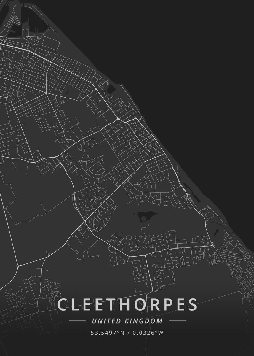 'Cleethorpes UK' Poster, picture, metal print, paint by Designer Map ...