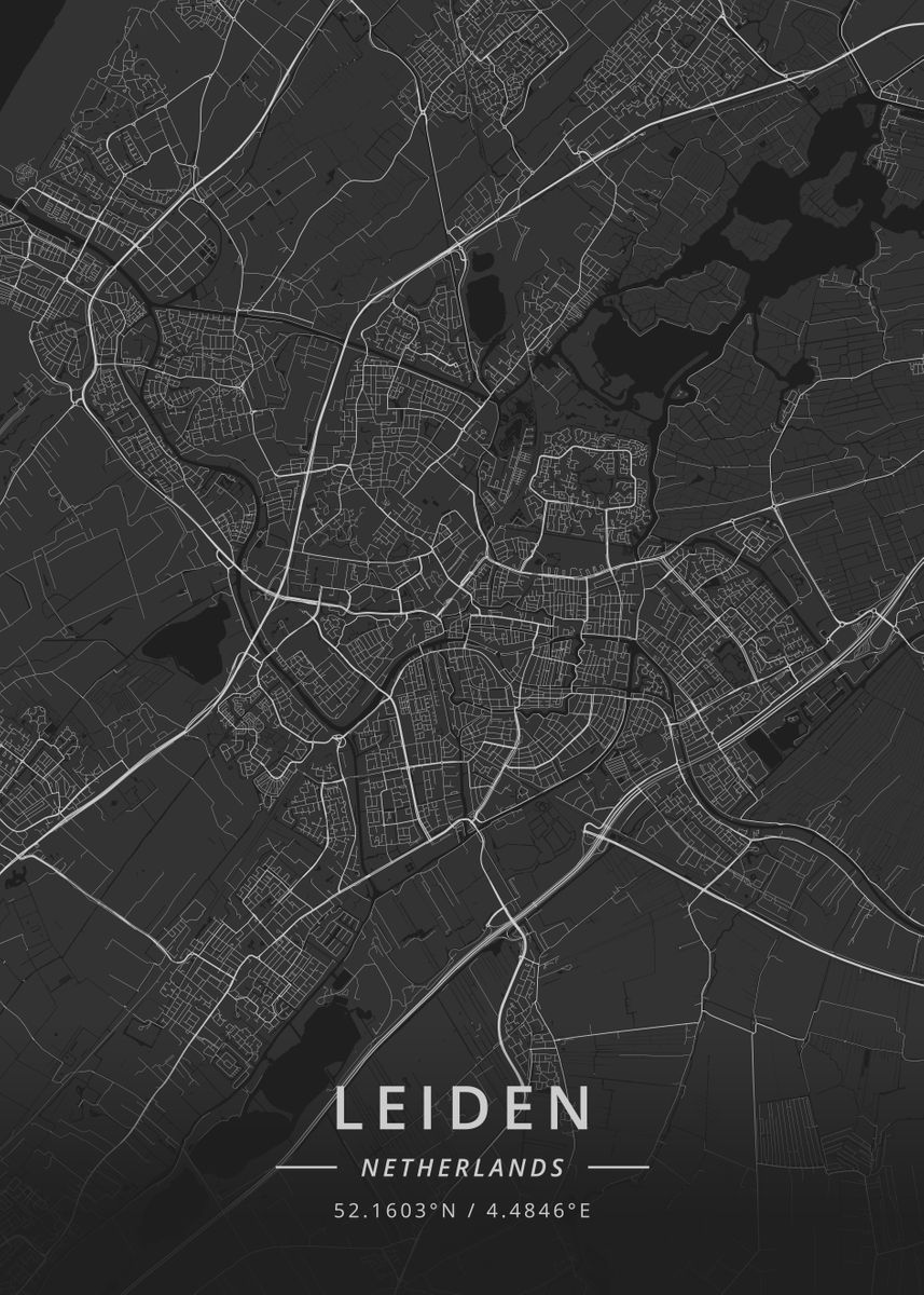 'Leiden Netherlands' Poster, picture, metal print, paint by Designer ...