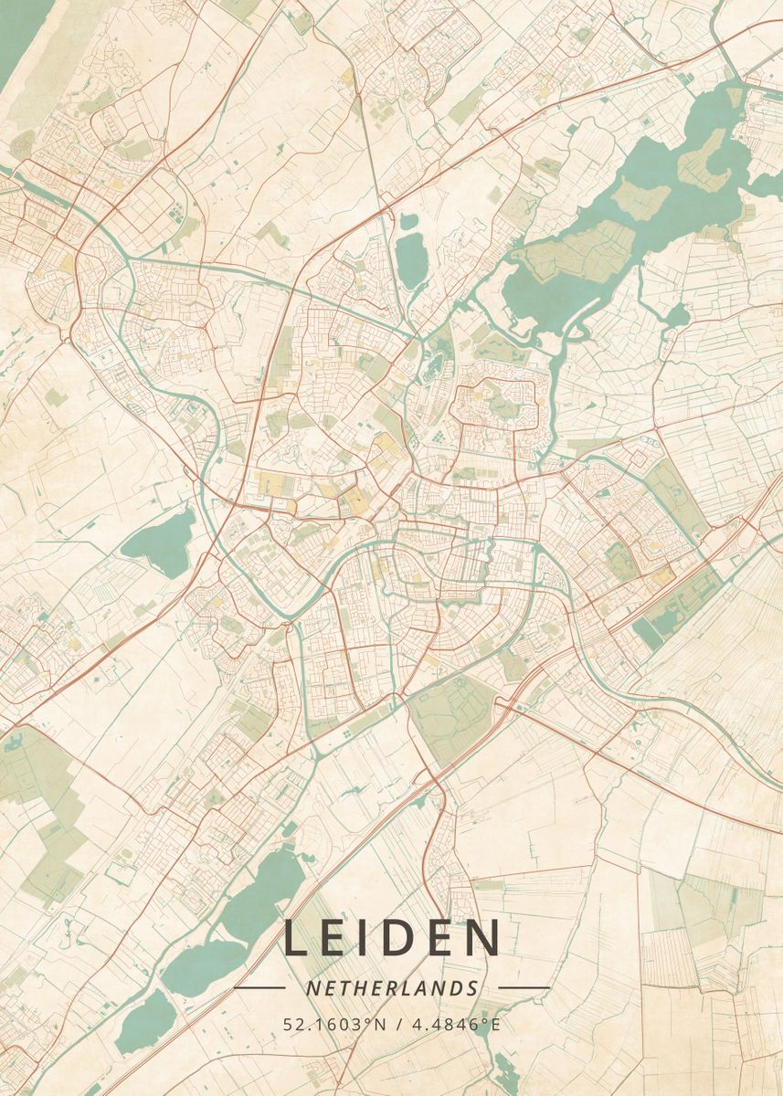 'Leiden Netherlands' Poster, picture, metal print, paint by Designer ...