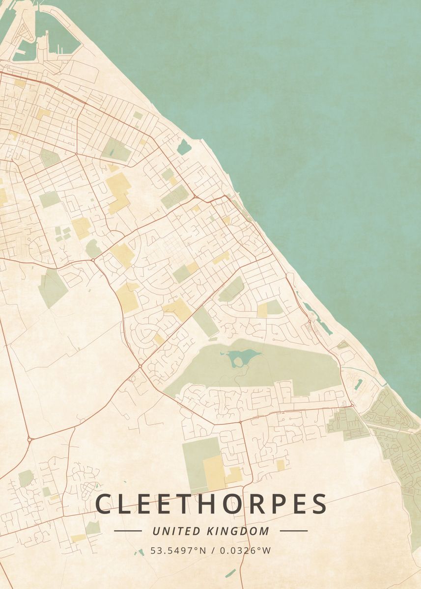 'Cleethorpes UK' Poster, picture, metal print, paint by Designer Map ...