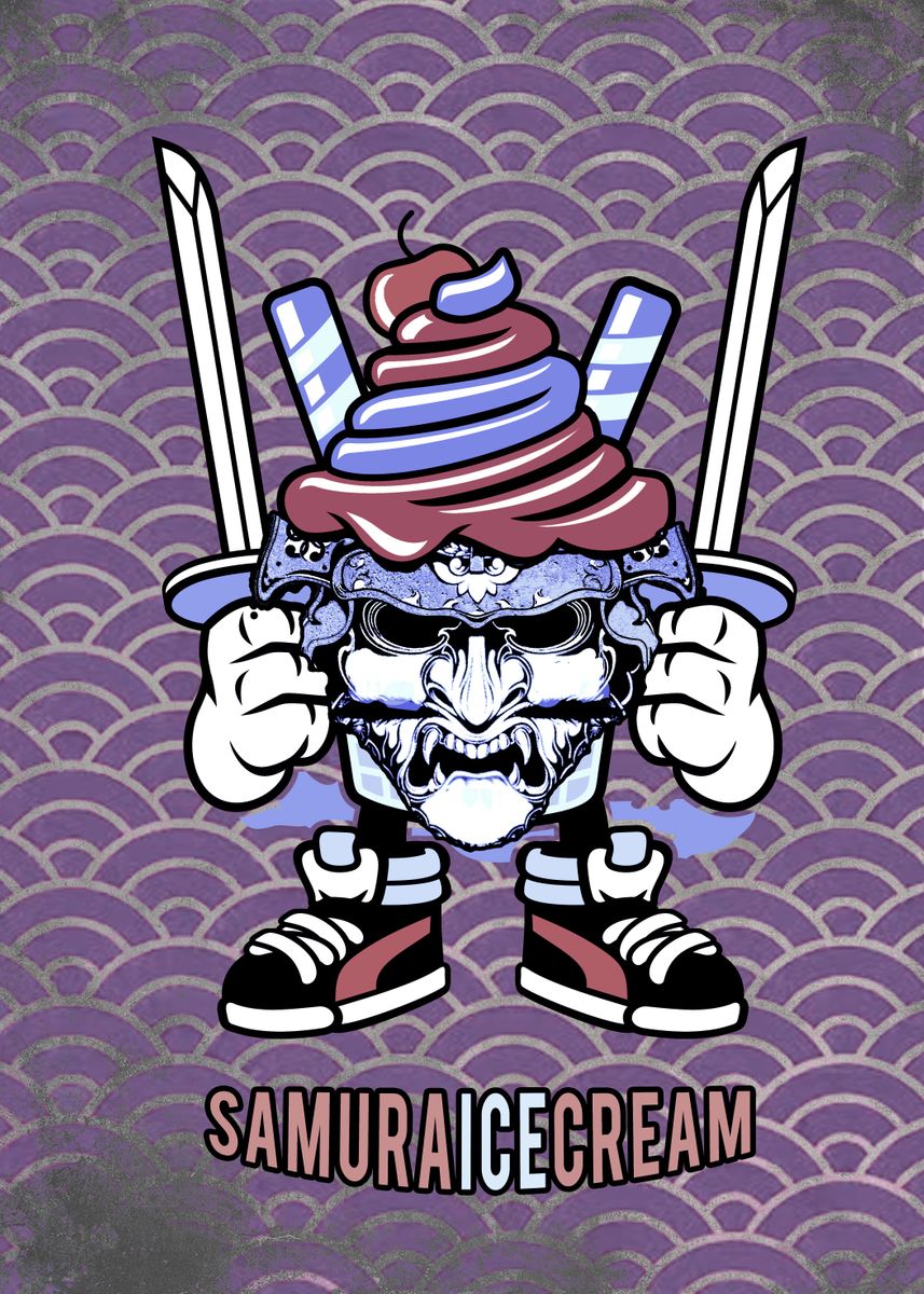'samurai ice cream' Poster by М Dam | Displate