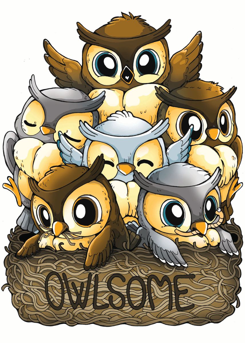 'Owlsome' Poster by Valentina Fabbri | Displate