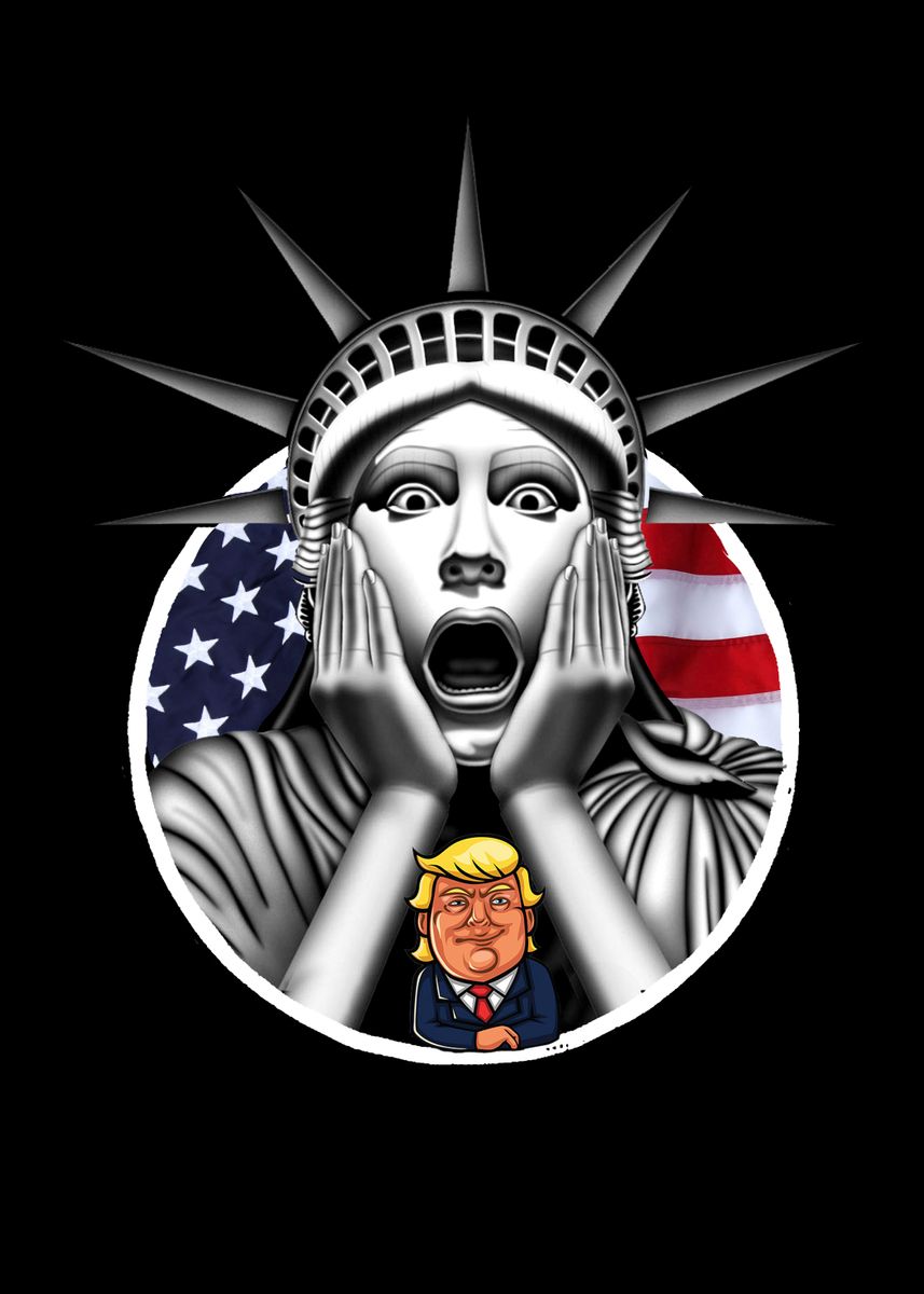 'Trump USA Liberty' Poster, picture, metal print, paint by М Dam | Displate
