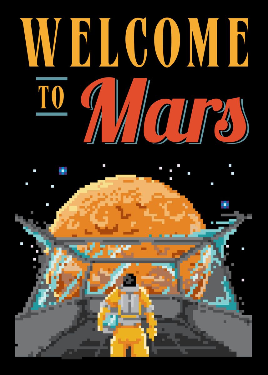 '80s Welcome To Mars' Poster, picture, metal print, paint by Spottydogg ...