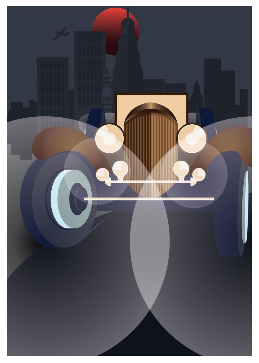 'Classic Car Flashlight ' Poster, picture, metal print, paint by Tom ...