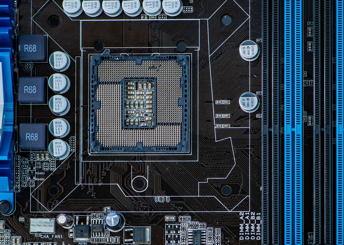 'Mainboard Blue series' Poster by Alex Hiemstra | Displate