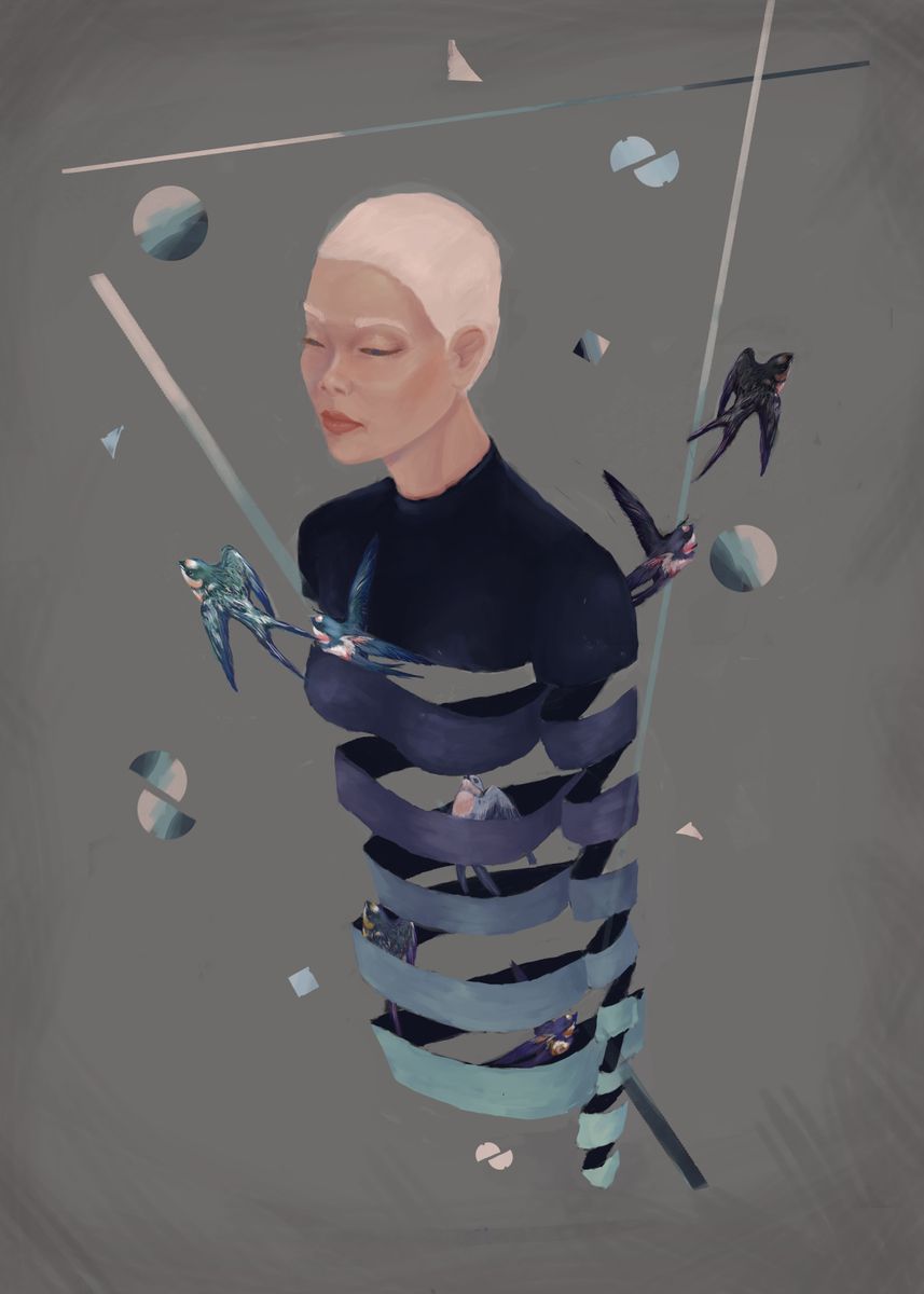 'pluto birds dp' Poster, picture, metal print, paint by Diep Nguyen ...