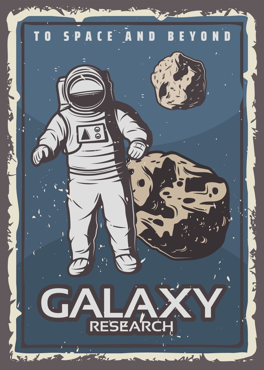 'Vintage Galaxy Research' Poster by extrinsic eye | Displate