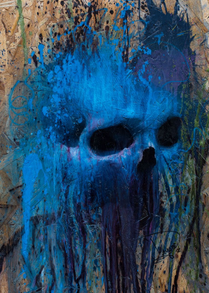 'Blue Skull' Poster by DAYLITE RAMSEY | Displate