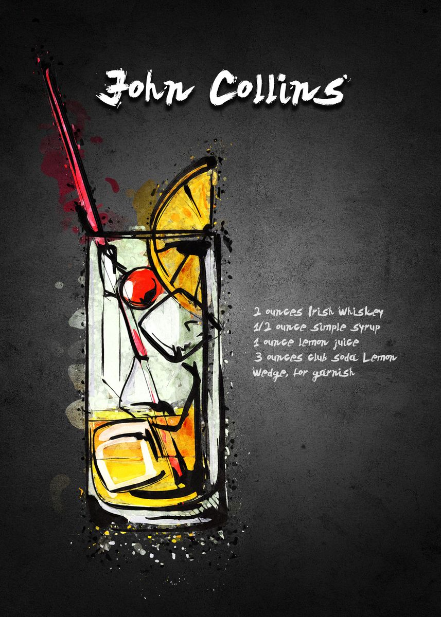 'John Collins' Poster, picture, metal print, paint by Gab Fernando ...