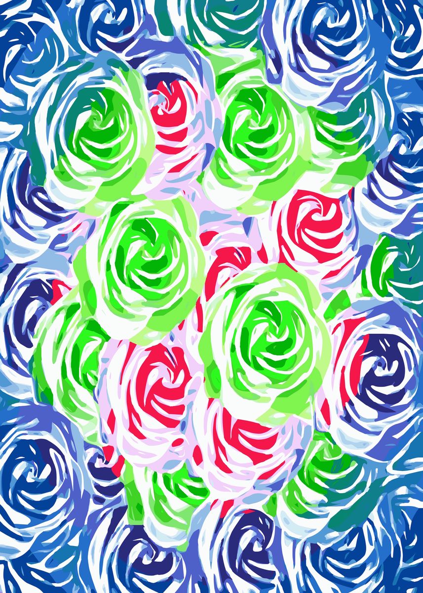 'colorful rose pattern' Poster by timmy LA | Displate