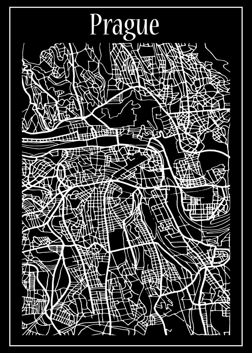 'Prague Map' Poster by dmc 696 | Displate