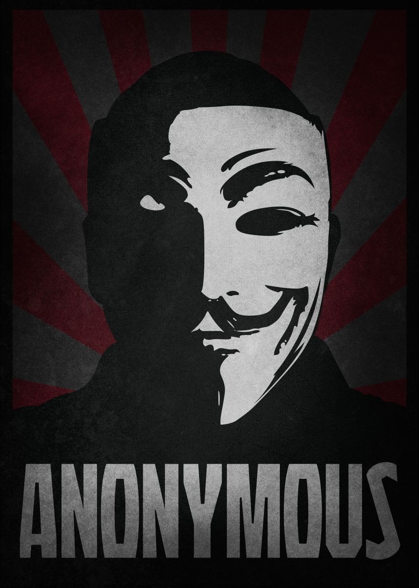 'Anonymous' Poster, picture, metal print, paint by BB Design | Displate