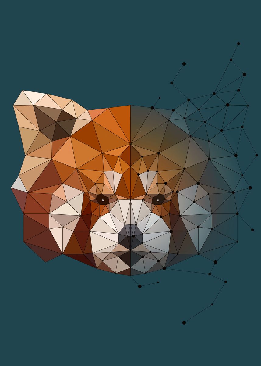 'Red Panda Constellation' Poster, picture, metal print, paint by Apo ...